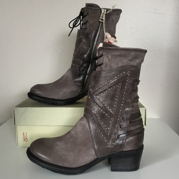 A.S.98 | Shoes | Nwt As98 Studded Katarina Boots In Smoke Gray 38 8 | Poshmark
